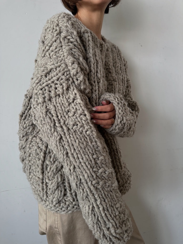 Hand made knit / NATURAL-GRAY – Abel Official Online Shop