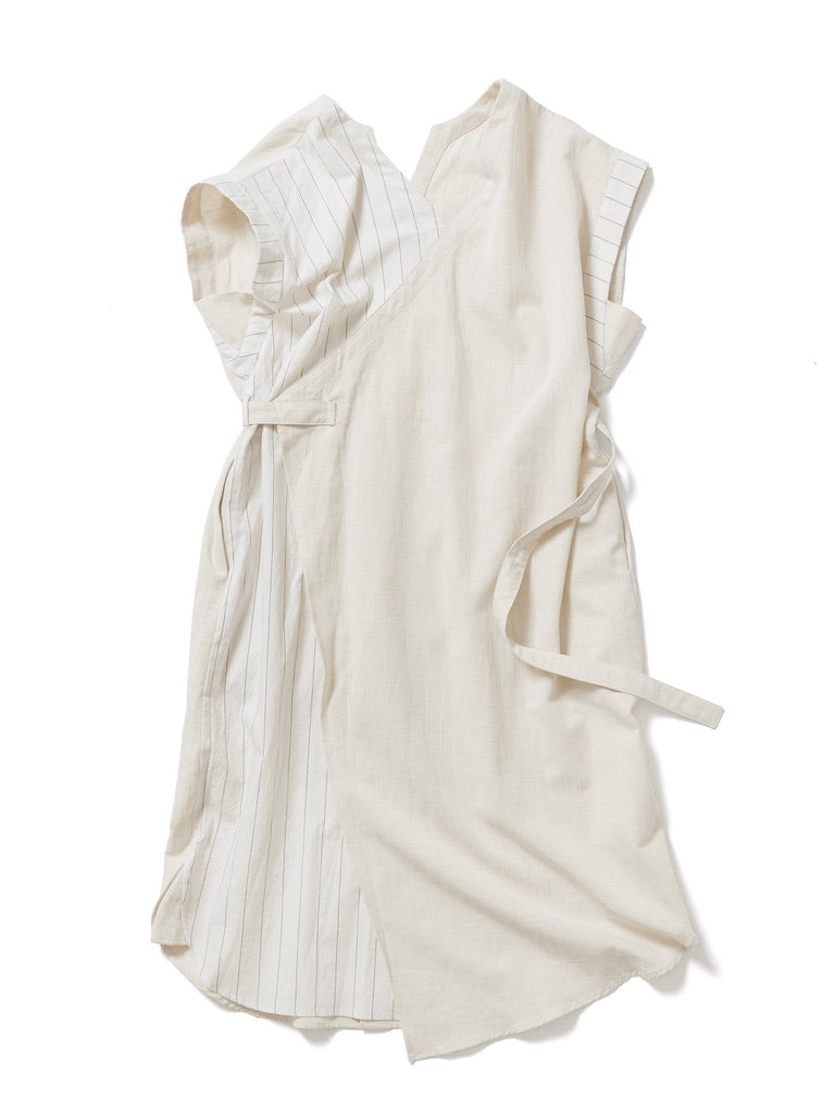 Linen cache-coeur dress / ECRU – Abel Official Online Shop
